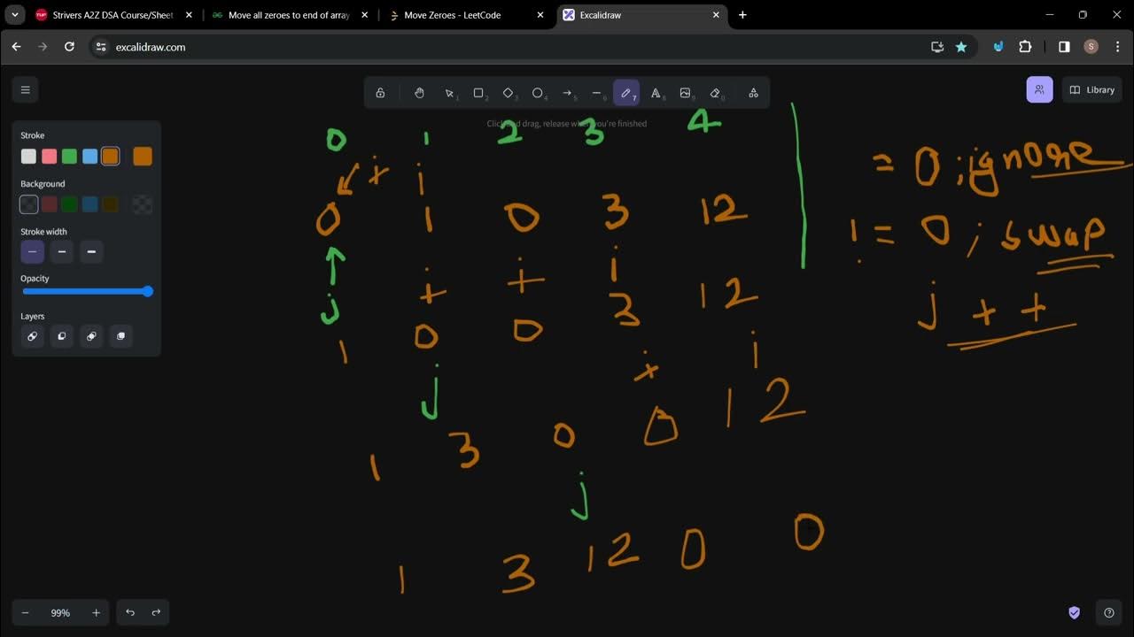 Move Zeroes To End Java Dsa Marathon Day 24 Arrays Youtube