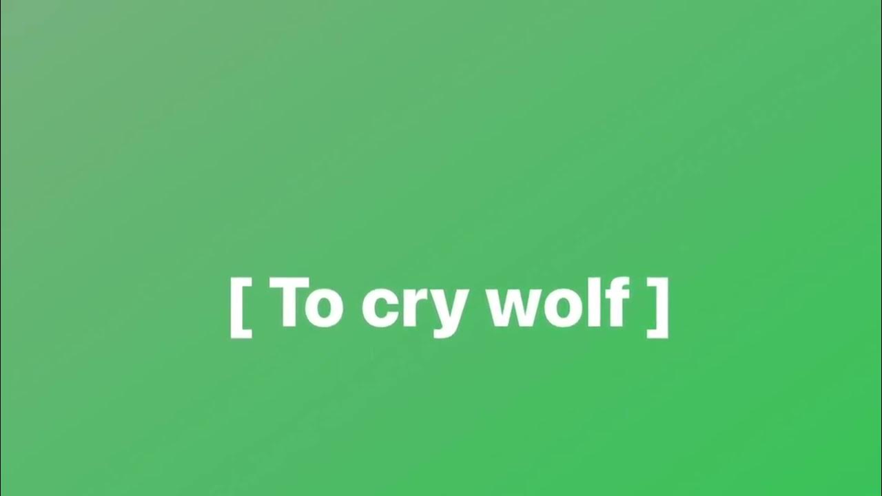 Idiom : To Cry Wolf … #Idiom #ToCryWolf #english #idioms #learnenglish #phrases #expressions ...