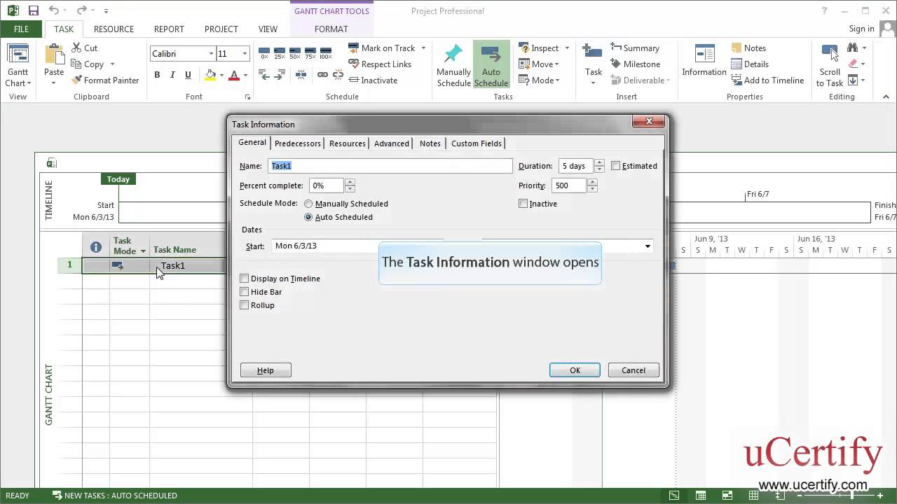 ms project 2013 how to set date constraints & deadlines demo - YouTube