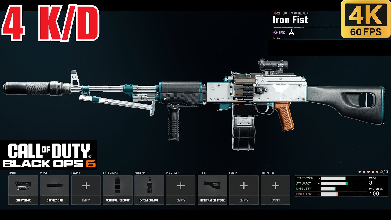 4 K/D PU-21 IRON FIST BLUEPRINT WITH TWEAK Call of duty Black Ops 6 # ...