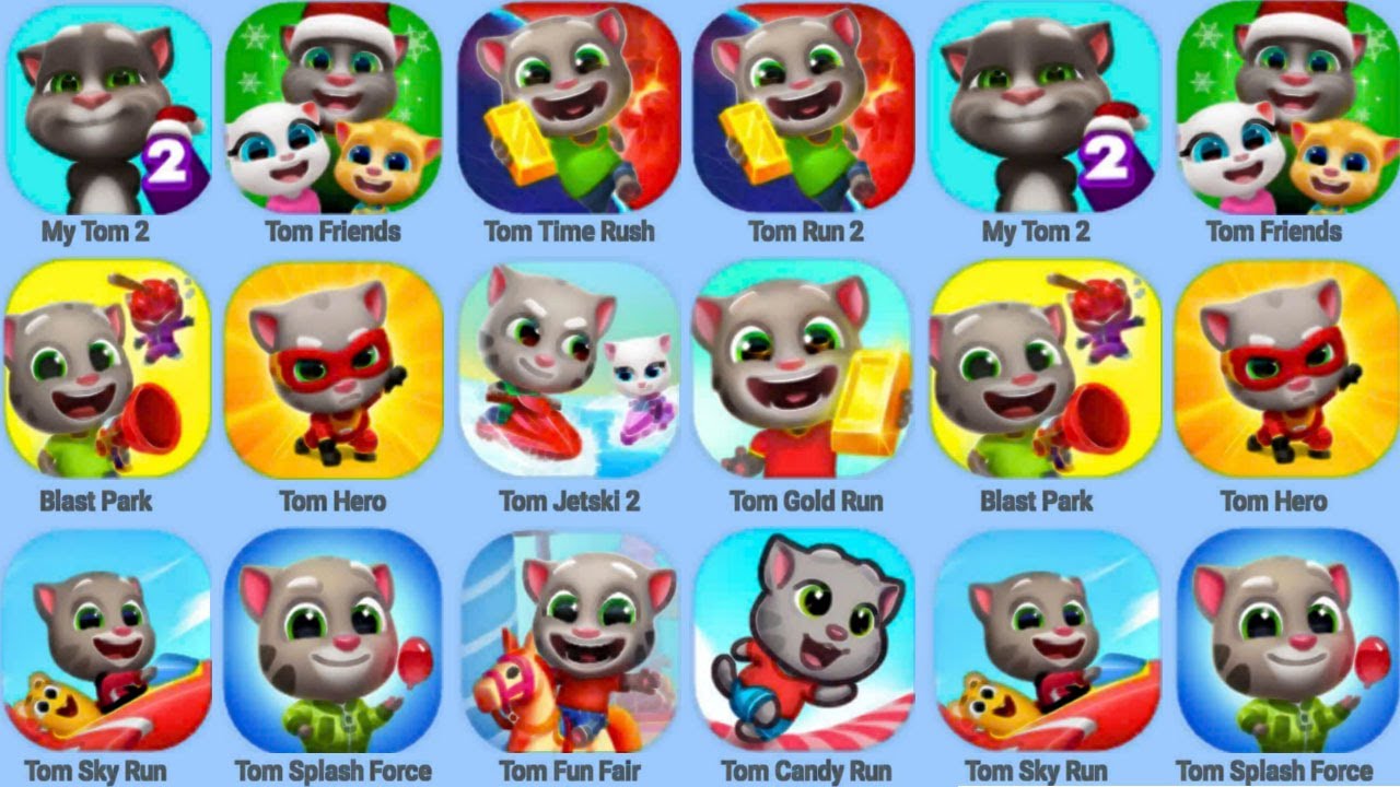 Tom Friends 2, My Tom 2, Tom Time Rush 2, Tom Hero, Tom Blast Park, Tom ...
