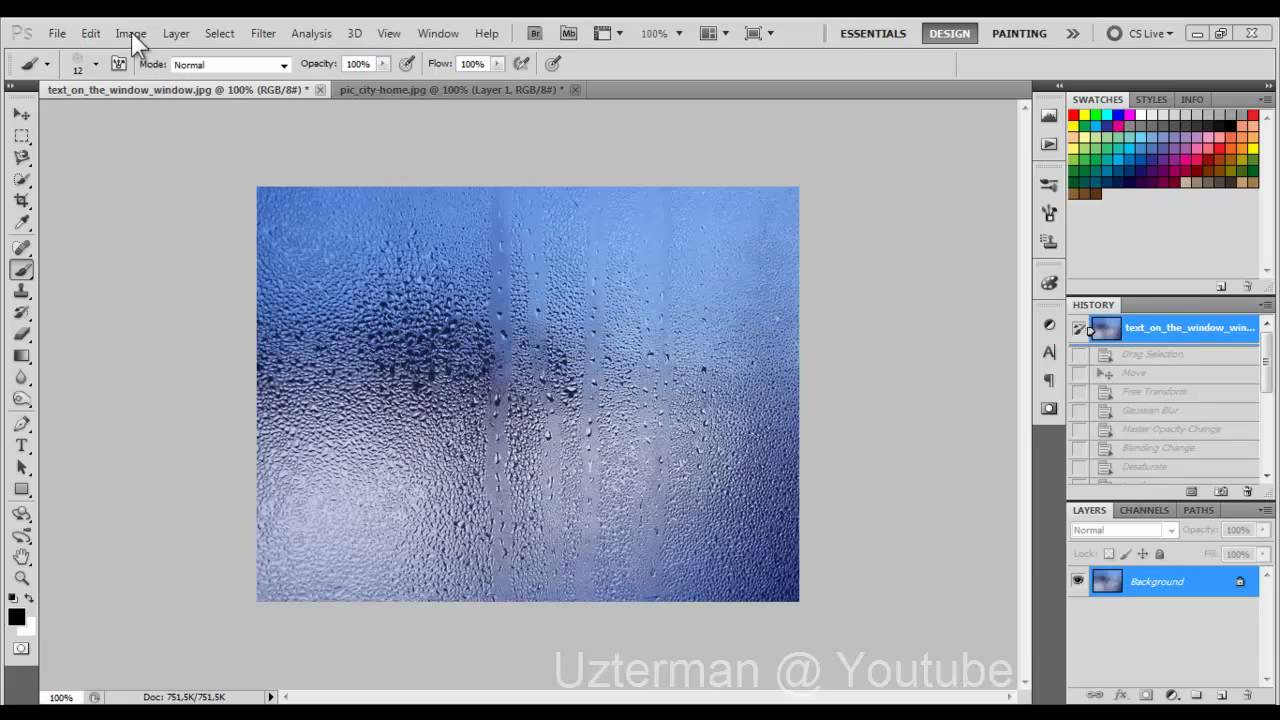 Picture on Wet Window - Adobe Photoshop - YouTube