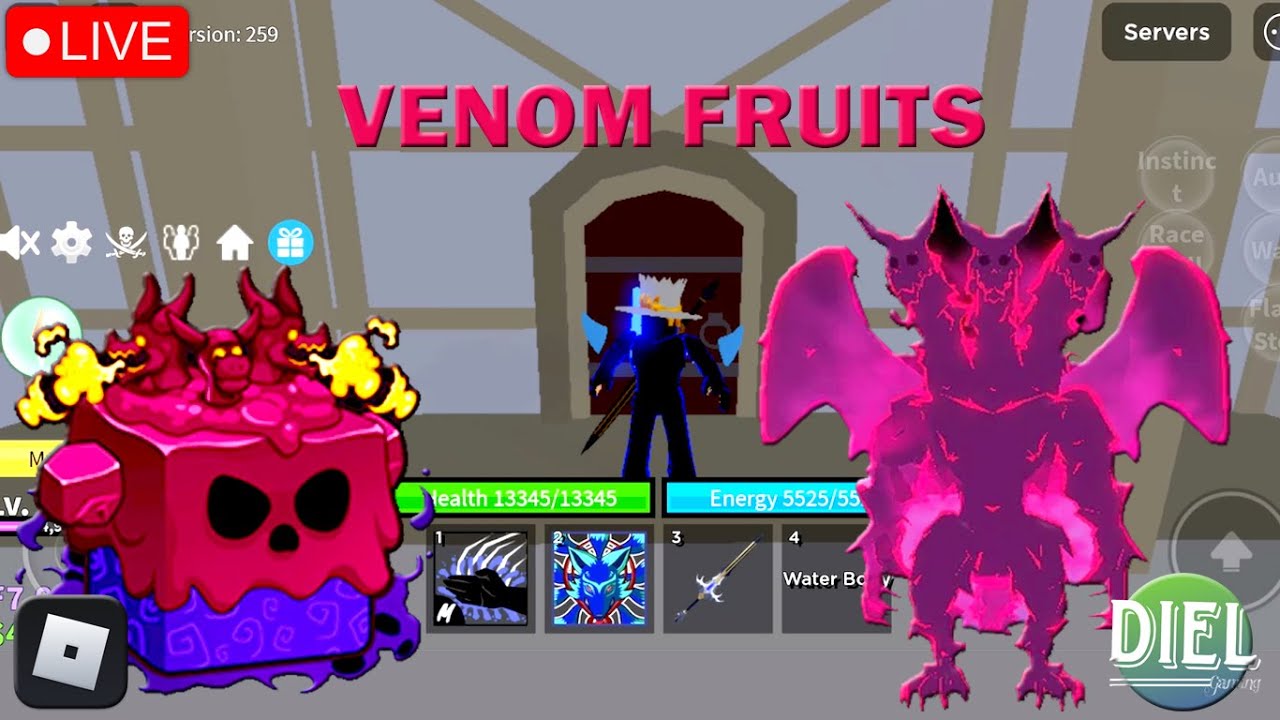 BLOXFRUITS - VENOM FRUITS OPEN SKILL - ROBLOX - YouTube