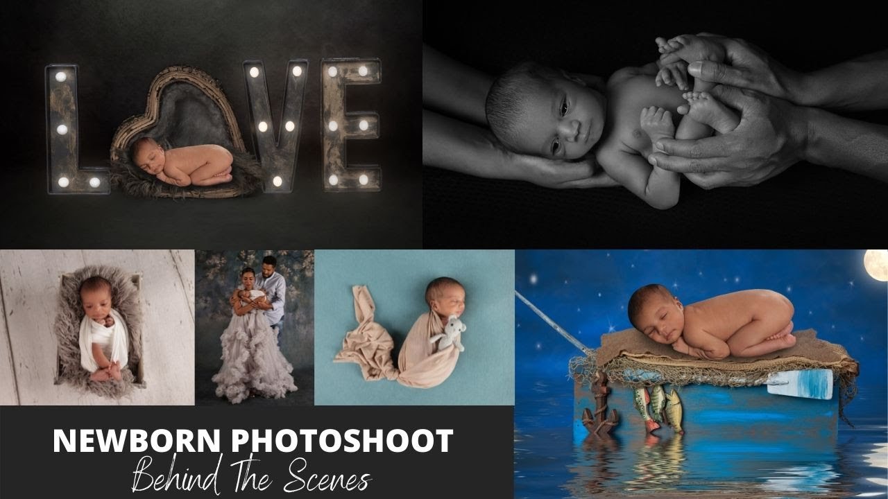 Newborn photography, posing newborn one week old baby photos - YouTube