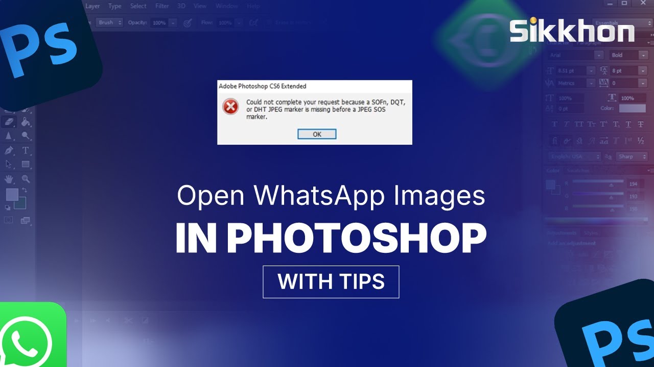 WhatsApp image not opening in photoshop | Photoshop Tips - YouTube