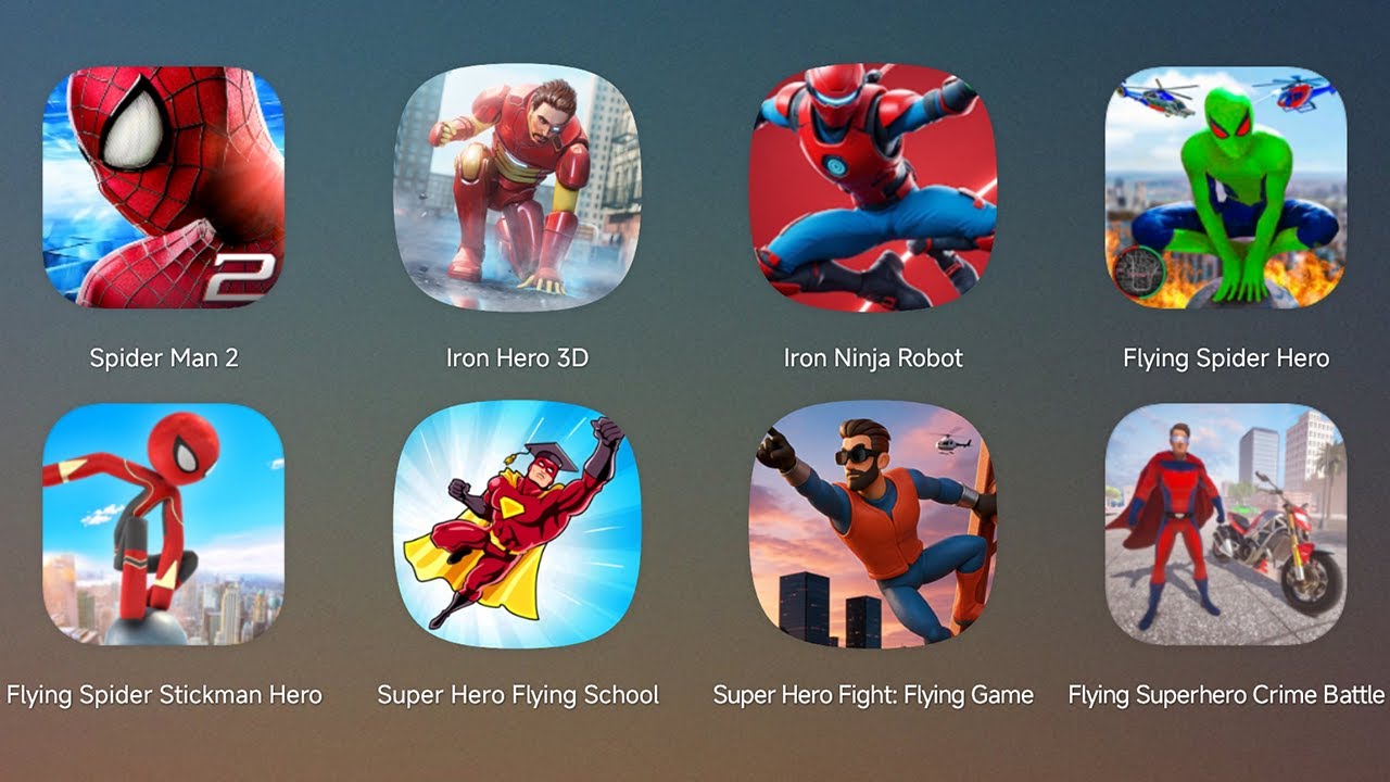The Amazing Spider-Man 2,Iron Hero 3D,Iron Ninja Robot,Flying Spider ...