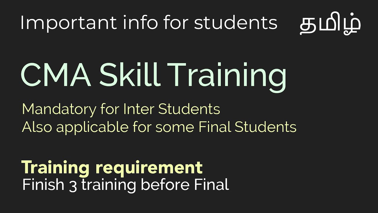 Skill Training Information for CMA Students - Intermediate and Final ...