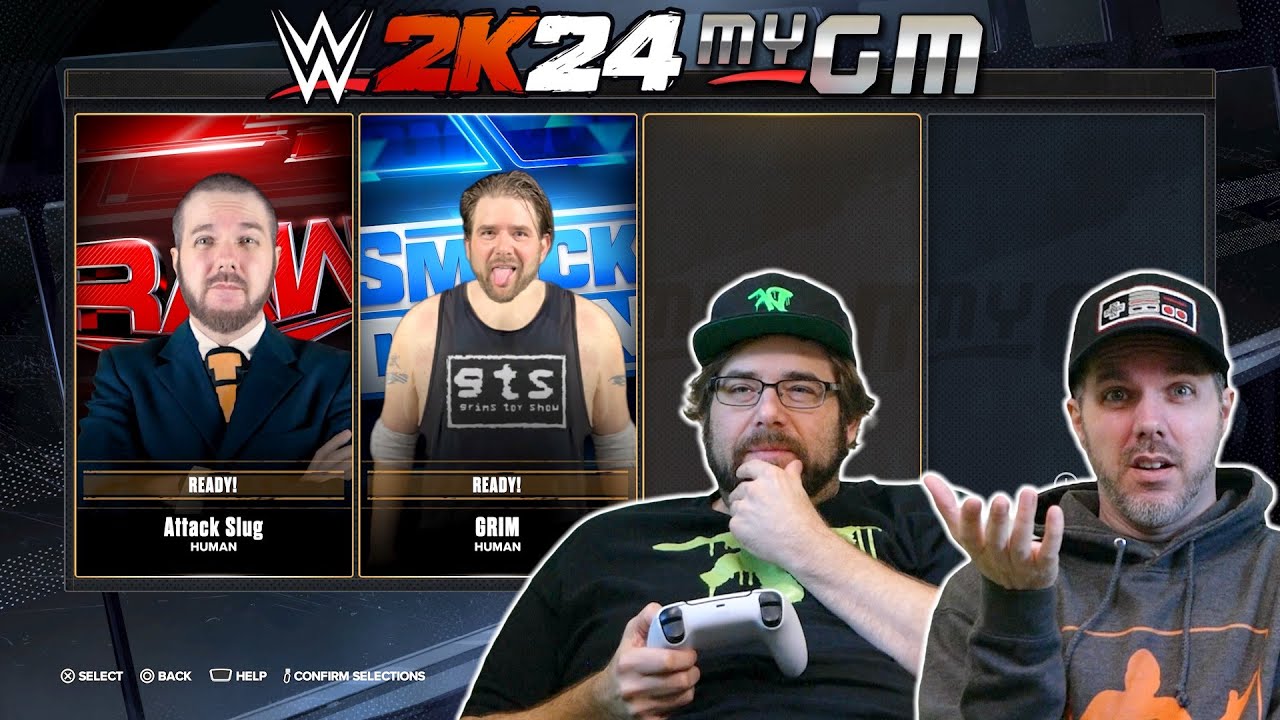 WWE 2K24 MyGM Grim Vs Slug #1: All these menus, AND NO FOOD? - YouTube