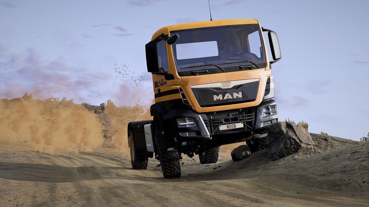 Rally Build MAN TGS Truck Crossing The Dessert - YouTube