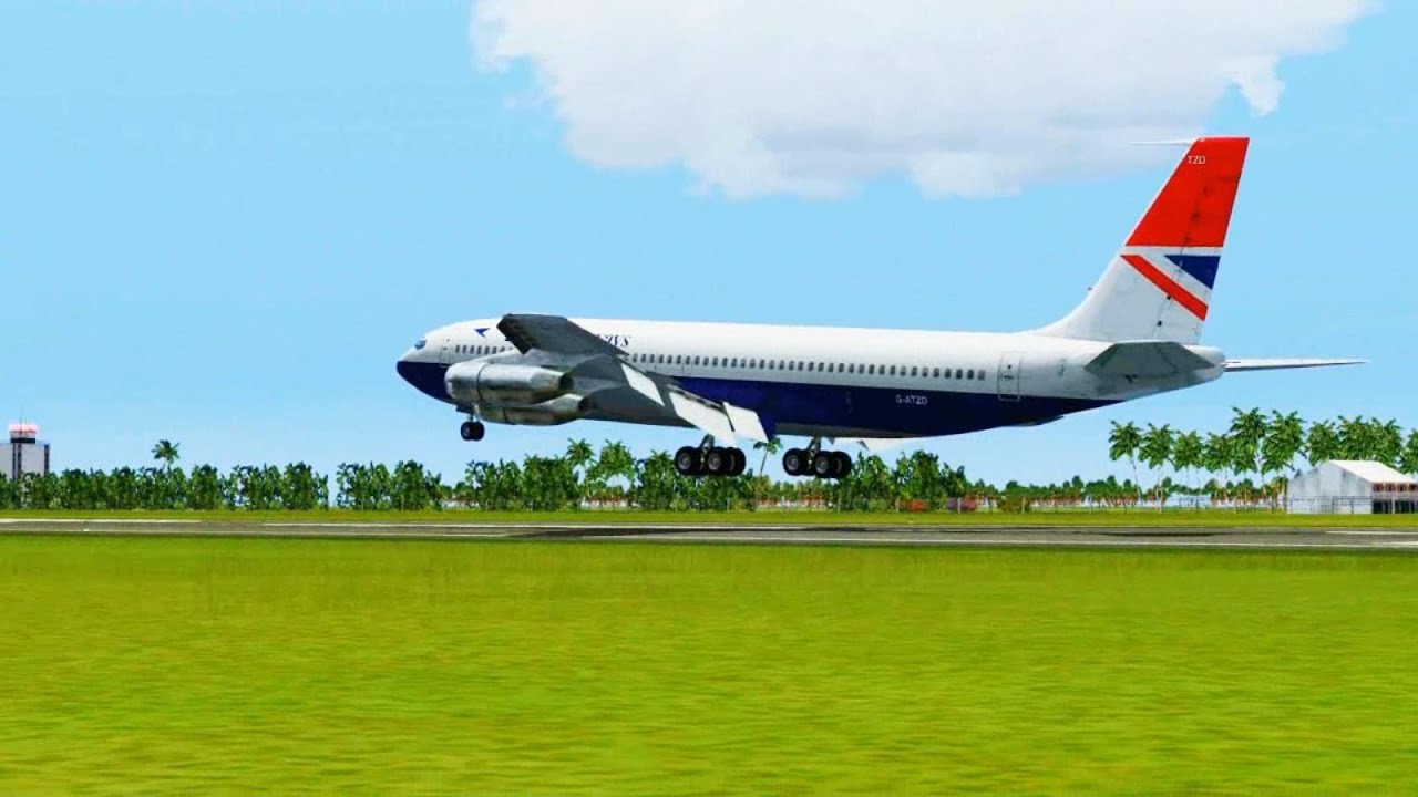 British Boeing 707 Landing @ Crown Point ( Outside ) ( HD ) - YouTube