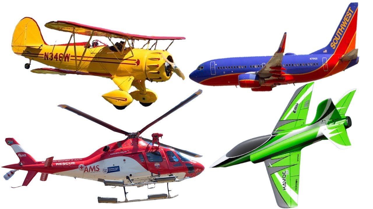 Airplane for kids, Learn Air Vehicles Names and Sounds | Things that ...