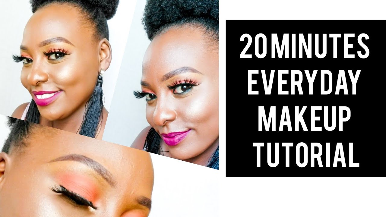 20 MINUTES EVERYDAY MAKEUP TUTORIAL FOR BLACK WOMEN - YouTube