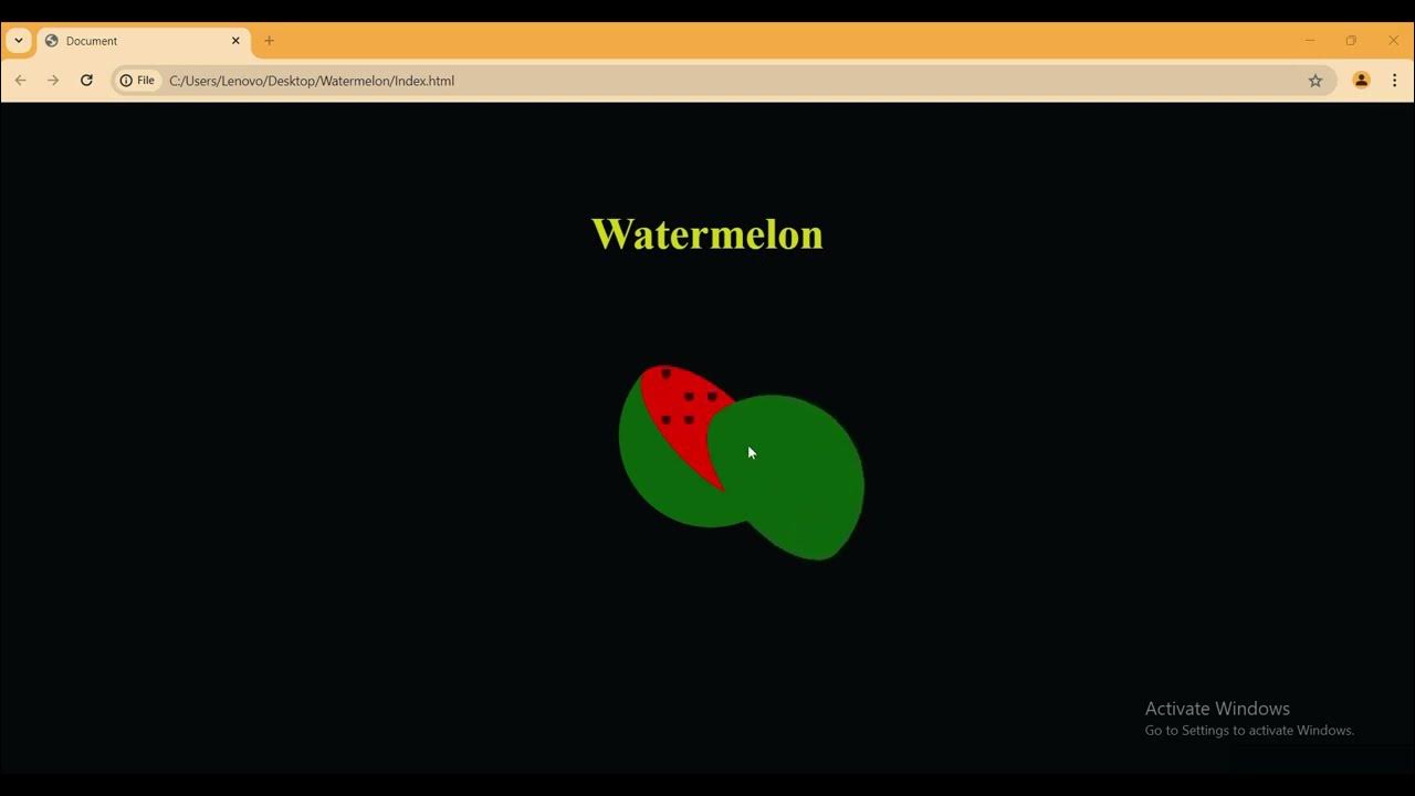 Watermelon Project Using Html And Css Slice Watermelon Html And Css Projects Youtube