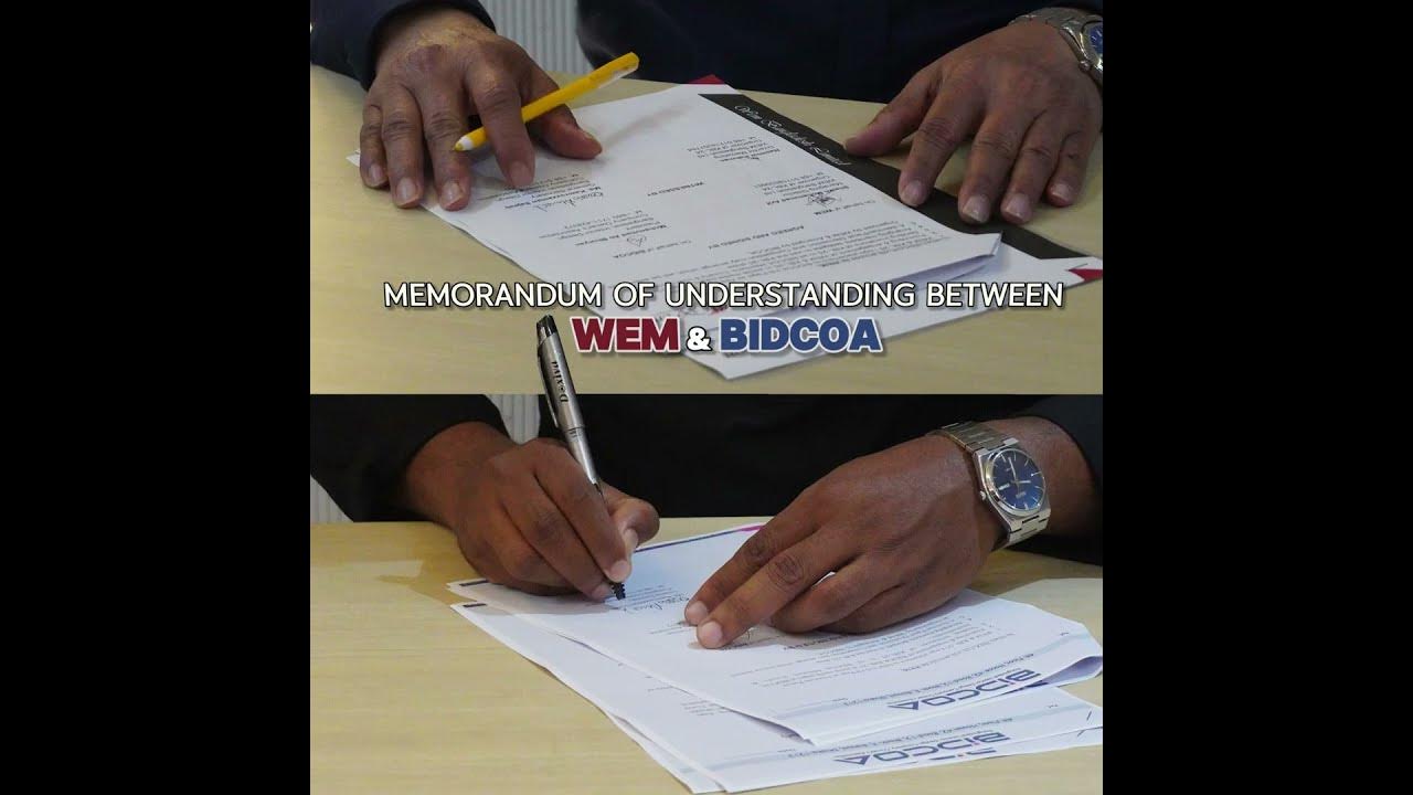 MOU - 4th KBL EXPO - 25 between WEM & BIDCOA - YouTube