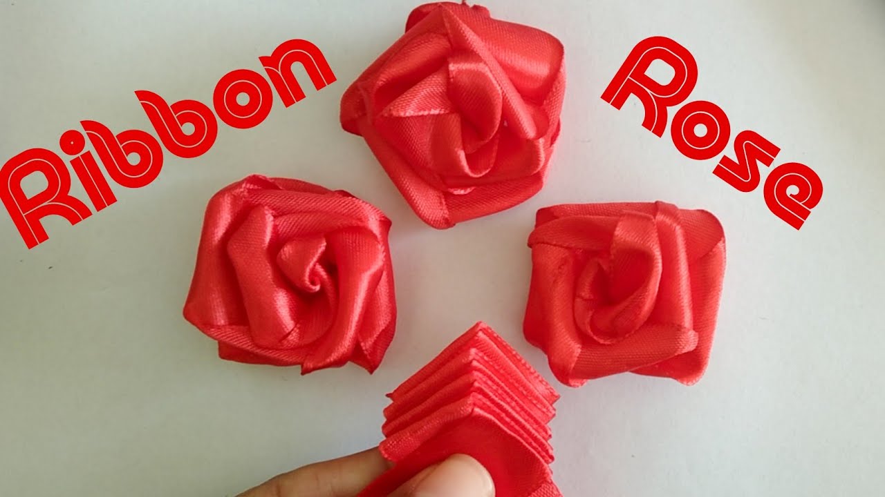 DIY Satin Ribbon Rose flower | How to make ribbon rose | Ribbon ...