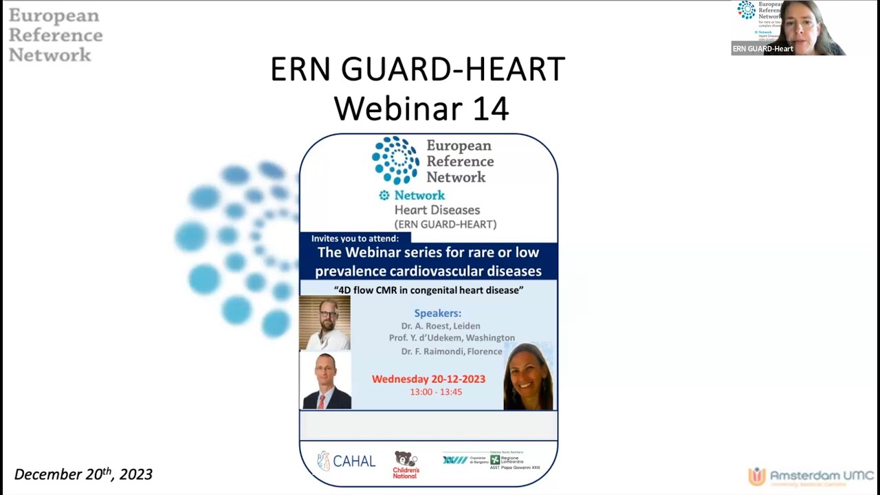 ERN GUARD-Heart webinar 14: 4D flow CMR in congenital heart disease - YouTube