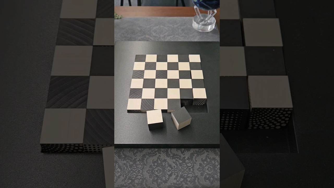 The infinite checkerboard!! #art #interactiveart #amazing #desksetup # ...