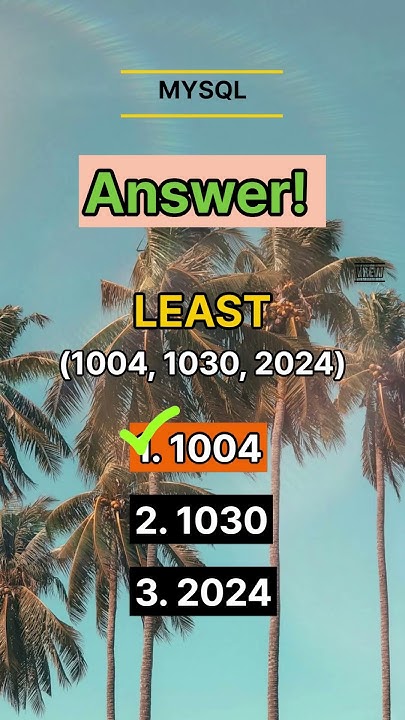 Let's learn about SQL least function #sql #databasemanagement #mysql #automobile #quiz - YouTube