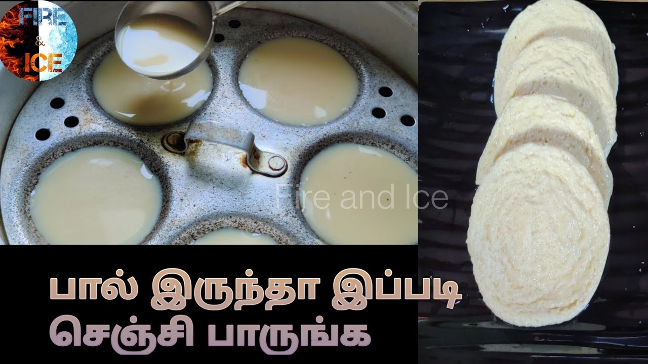 Milk Idly recipe in tamil | milk pudding recipe | milk cake | milk idly ...