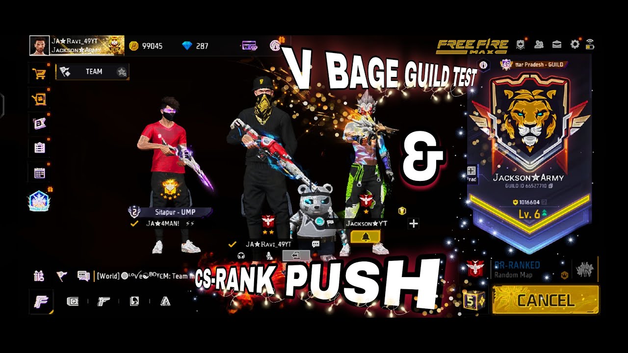 Free-Fire ||V-Bage Guild Test Live With😯Facecam#freefirelive # ...