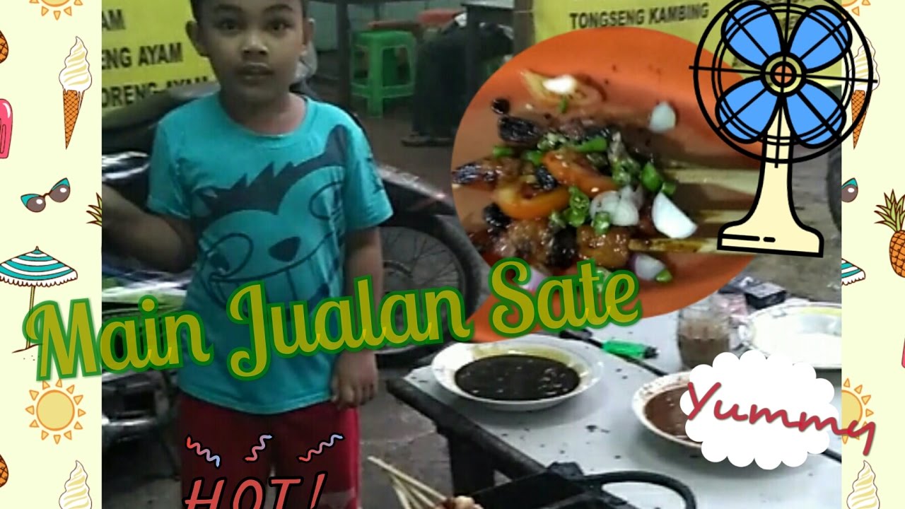 What if - tukang sate / belajar bakar sate || makan sate kambing - YouTube