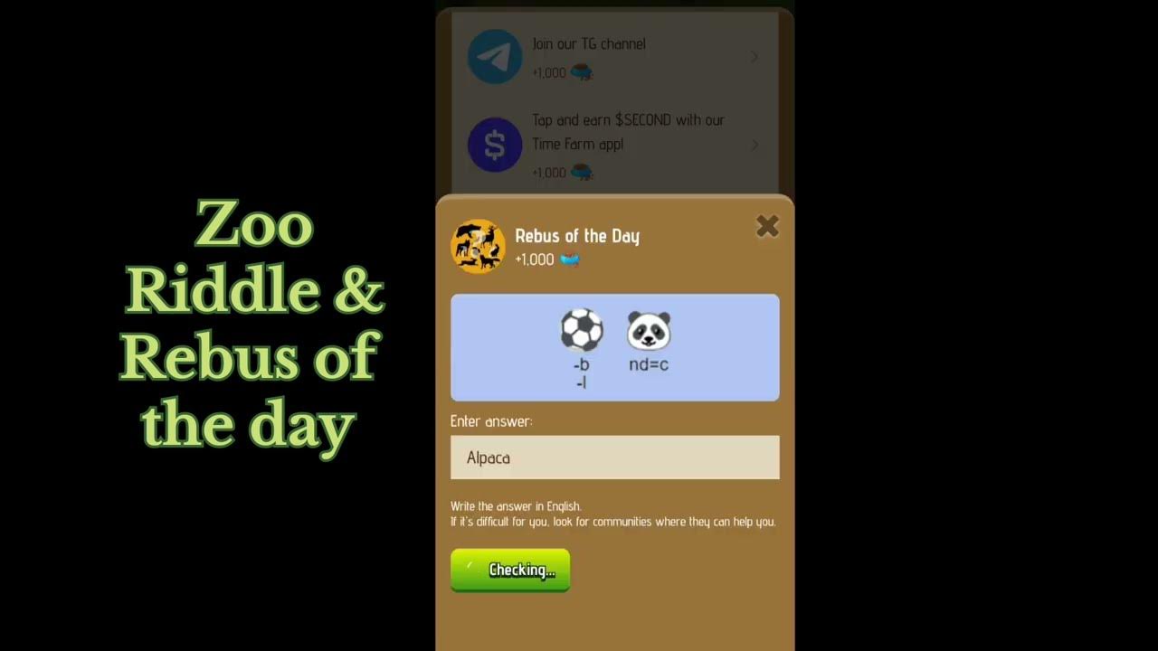 Riddle Of The Day Zoo 28 January | Zoo Riddle Of The Day Code | Riddle ...