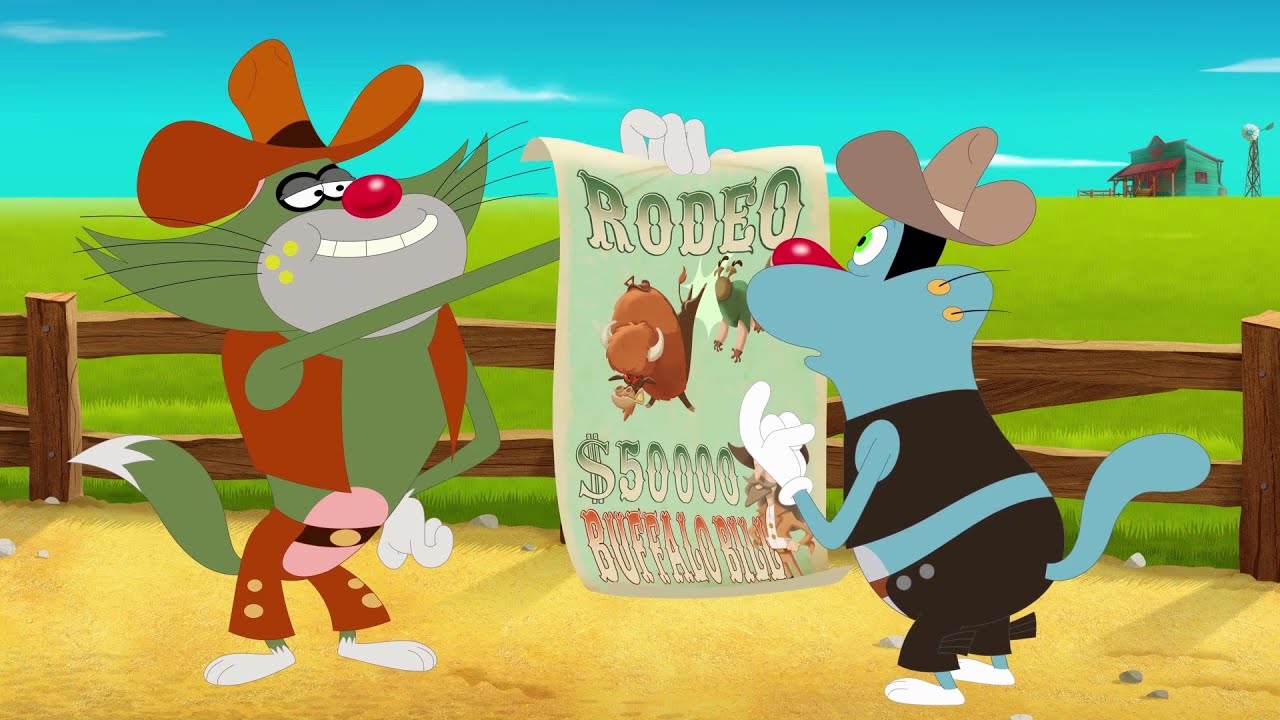Oggy and the Cockroaches - Rodeo Oggy (S05E07) BEST CARTOON COLLECTION ...