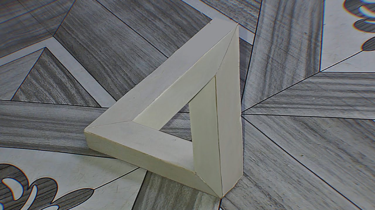 How To make a homemade Draw impossible triangle - YouTube