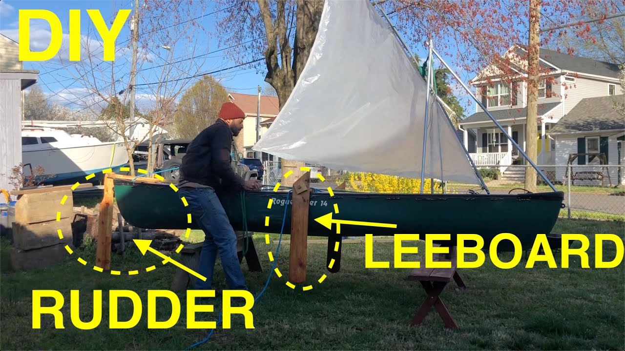 Building Leeboard & Rudder for the Sail Canoe! (Using scrap wood) - YouTube