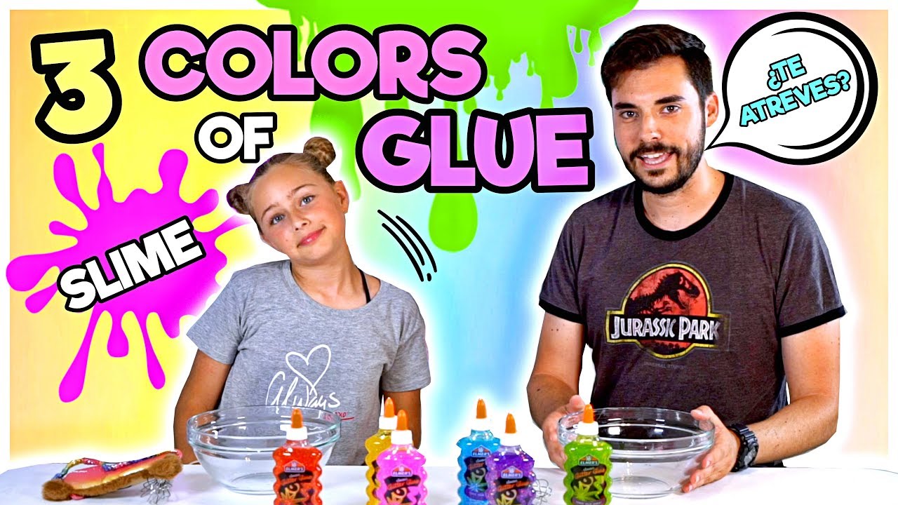 ⚡️3 COLORS OF GLUE SLIME 👨‍👧CHALLENGE | DADn'KIDS - YouTube