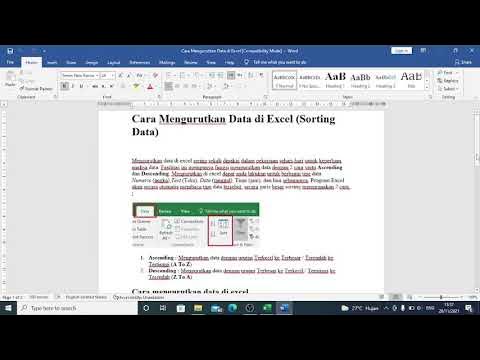 Cara Mengurutkan Data Pada Excel (Sorting Data Excel) - YouTube