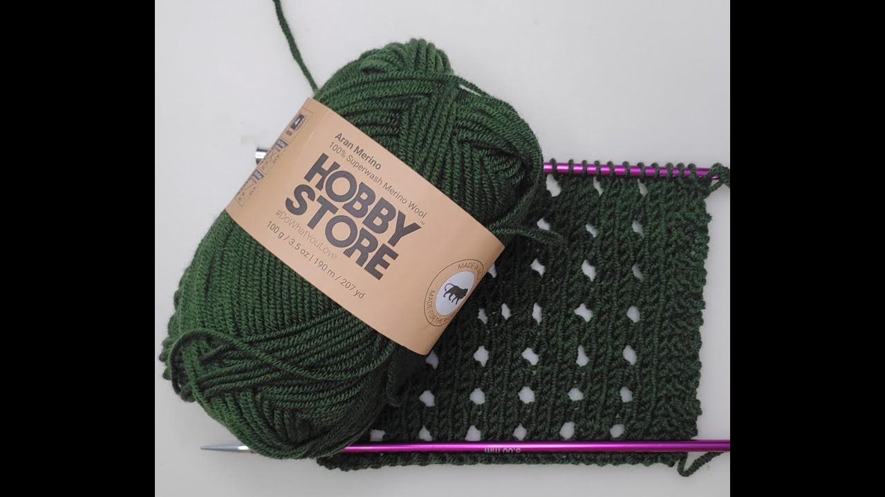 Eyelets stitch pattern - YouTube