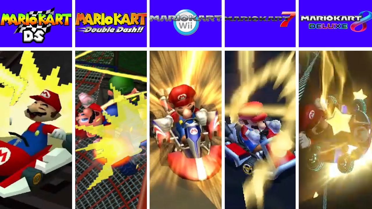 Evolution of Mario's Lightning Bolt in Mario Kart Games (1992-2024 ...