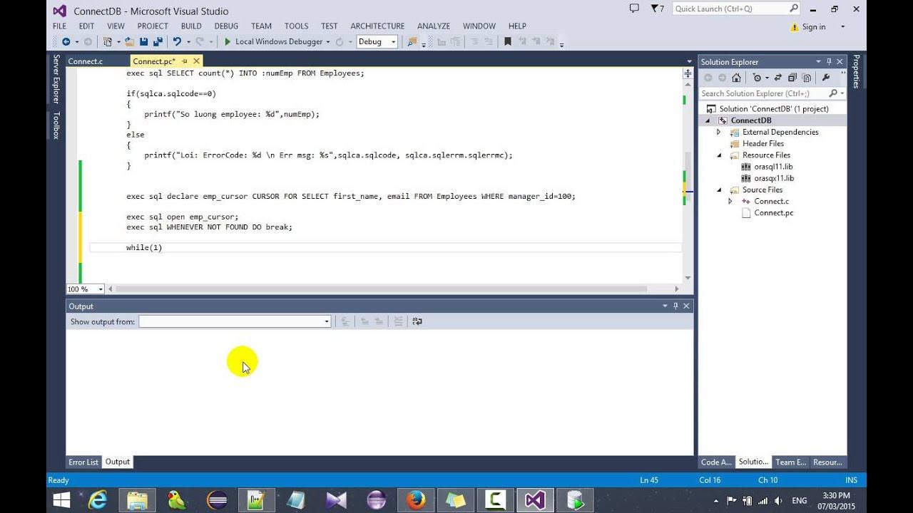 Oracle Embedded SQL in C: Lấy data dùng CURSOR (Fetch data use CURSOR) - YouTube