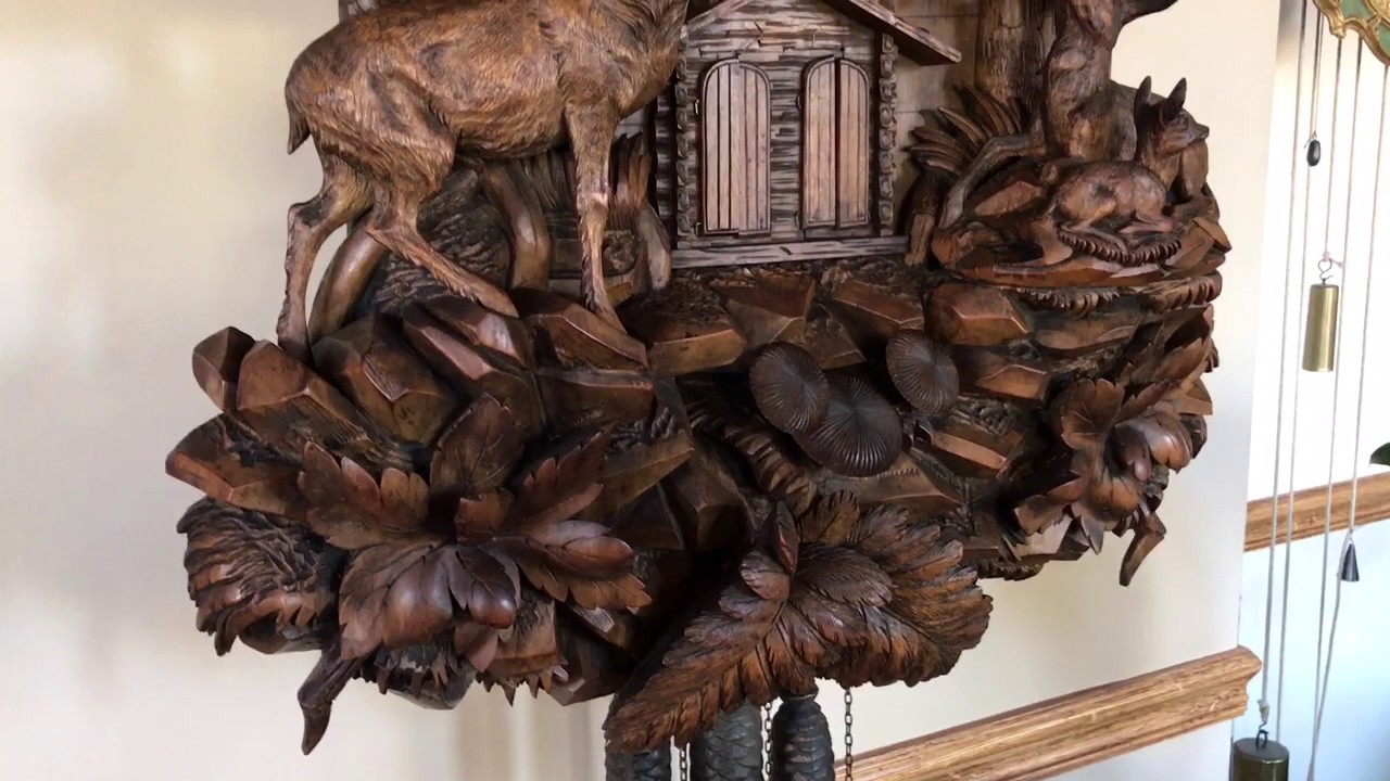 Rare 4 Foot Monumental Black Forest Musical Trumpeter Clock Long ...