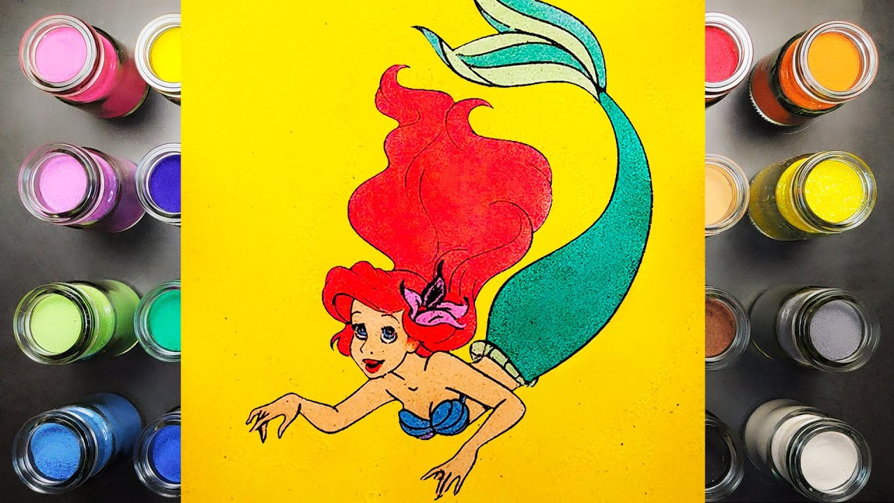 Tô Tranh Cát Công Chúa Tiên Cá Ariel - SAND PAINTING THE LITTLE MERMAID ...