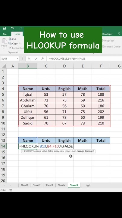 HLOOKUP in Excel | How To Use HLOOKUP Formula in Microsoft Excel #excel #microsoftexcel - YouTube