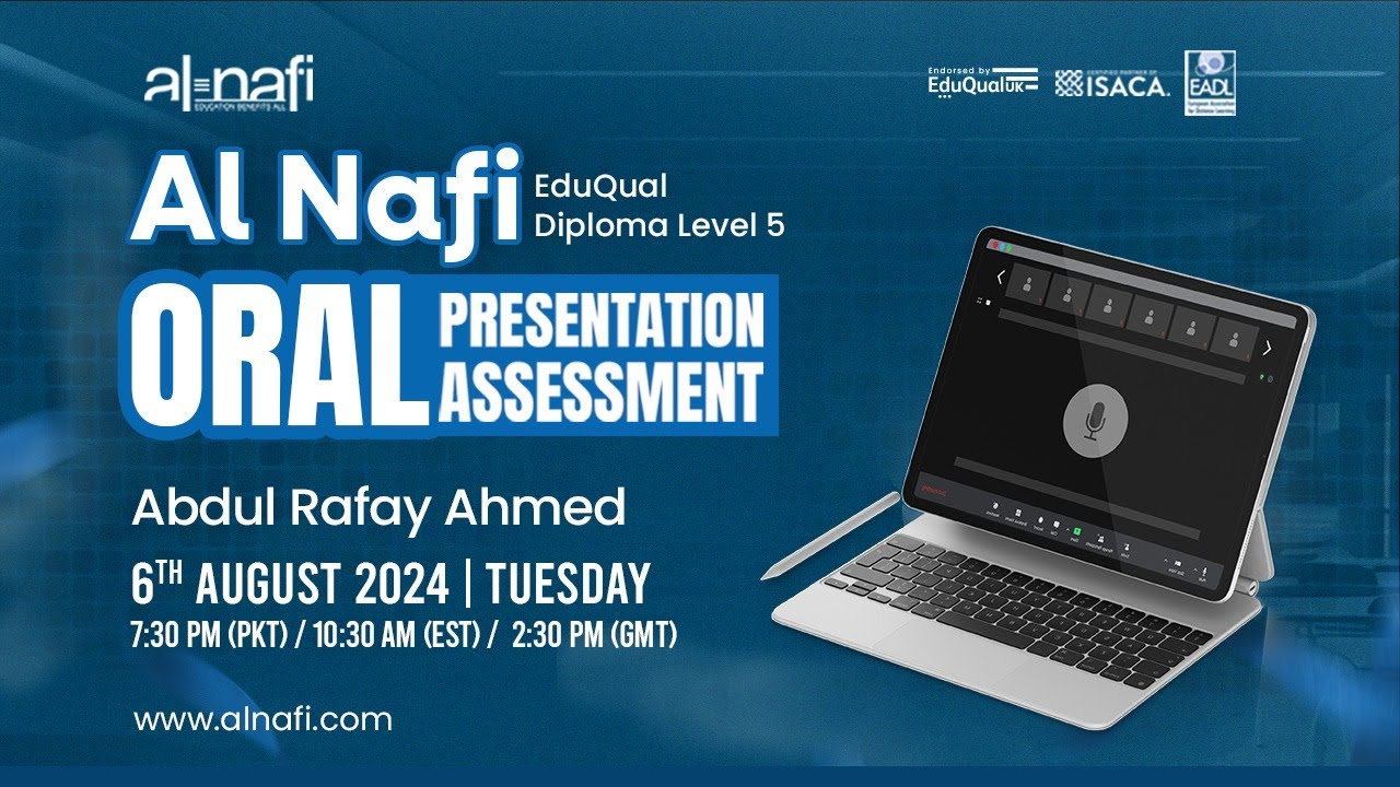 🔴LIVE - Al Nafi EduQual Diploma Oral Presentation Assessment | Abdul ...