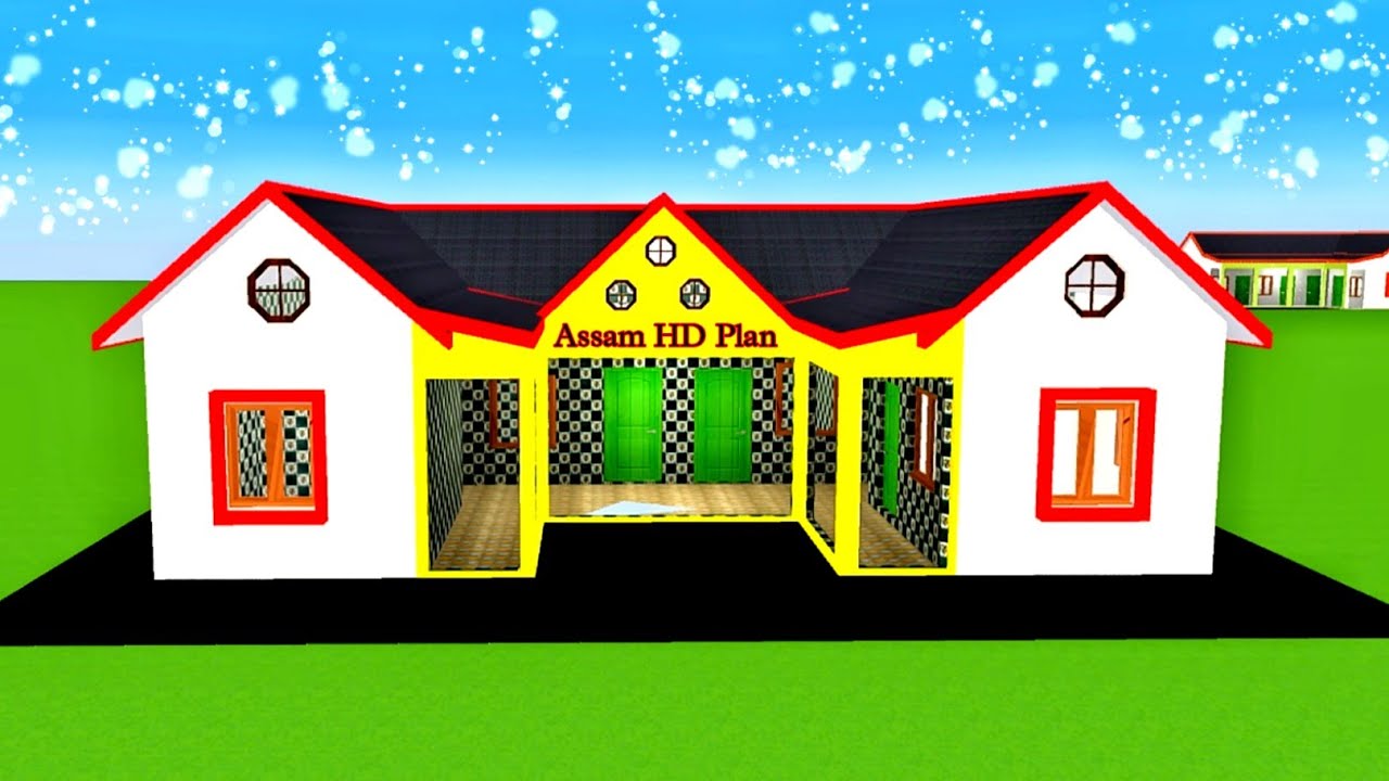 Assam Type U Shape Tin Set House Design Front | Assam Type Tin Set ...