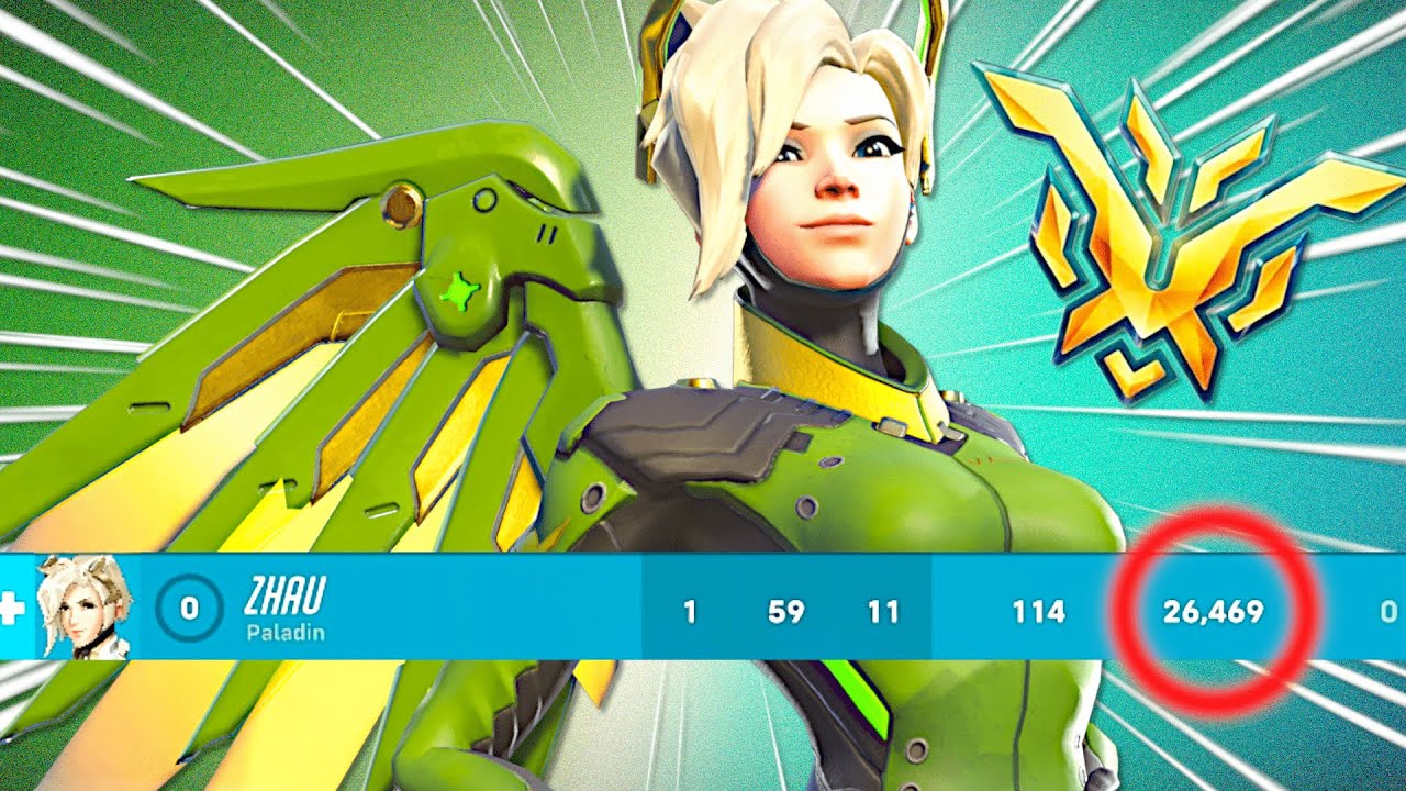 RARE MERCY SKIN! 💚👑 Huge *26k Healing* Top 200 Mercy - Overwatch 2 ...