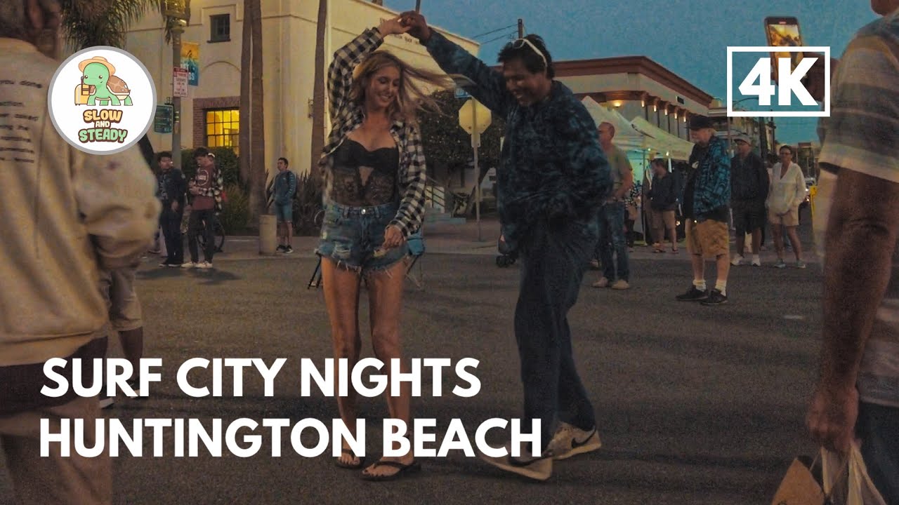 [4K] Surf City Nights Huntington Beach California - YouTube