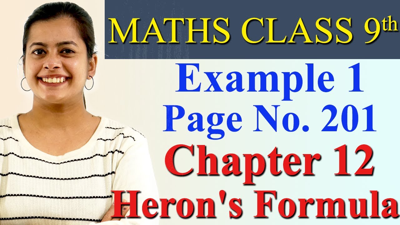 Example 1 Imp Question, Page 201 - Chapter 12 - Heron's Formula - Maths ...
