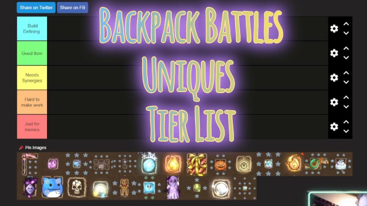 Unique Items Tier List [Backpack Battles] - YouTube