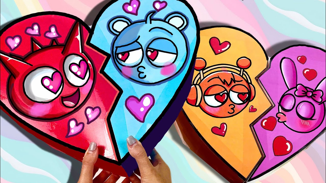 🌸Paper DIY🌸 Sprunki COUPLE LOVE Blind Box Unboxing Collection| How to ...