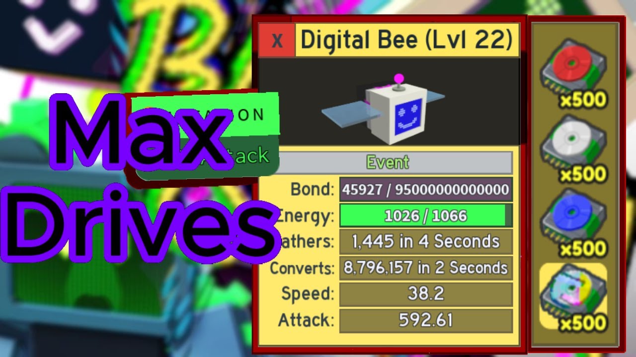 Getting *MAX DRIVES* on Digital Bee in Bee Swarm Test Realm - YouTube