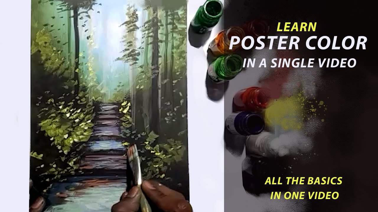 Learn poster color in a single video | All basics cover - YouTube