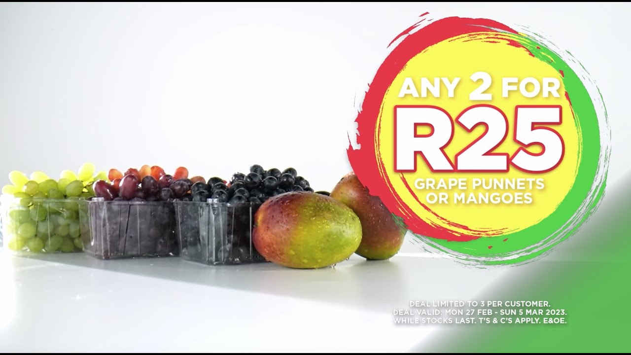 2 Mangoes OR Grape Punnets for just R25! 🥭🍇🤩 | FreshStop Summer ...