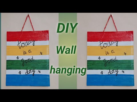 How to make wall hanging with waste material | Wall hanging craft ideas ...