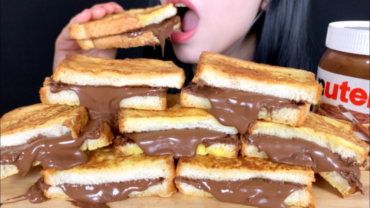 NUTELLA FRENSH TOAST *ASMR | MUKBANG (Eating Sounds) - YouTube