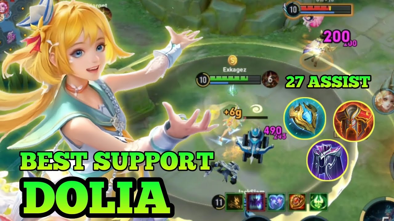 DOLIA BEST SUPPORT 27 ASSIST | BEST BUILD & ARCANA HONOR OF KINGS - YouTube